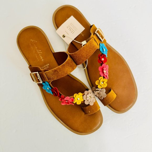 Avellini | Shoes | Avellini Leather 3d Floral Sandals Made In Italy Sz ...